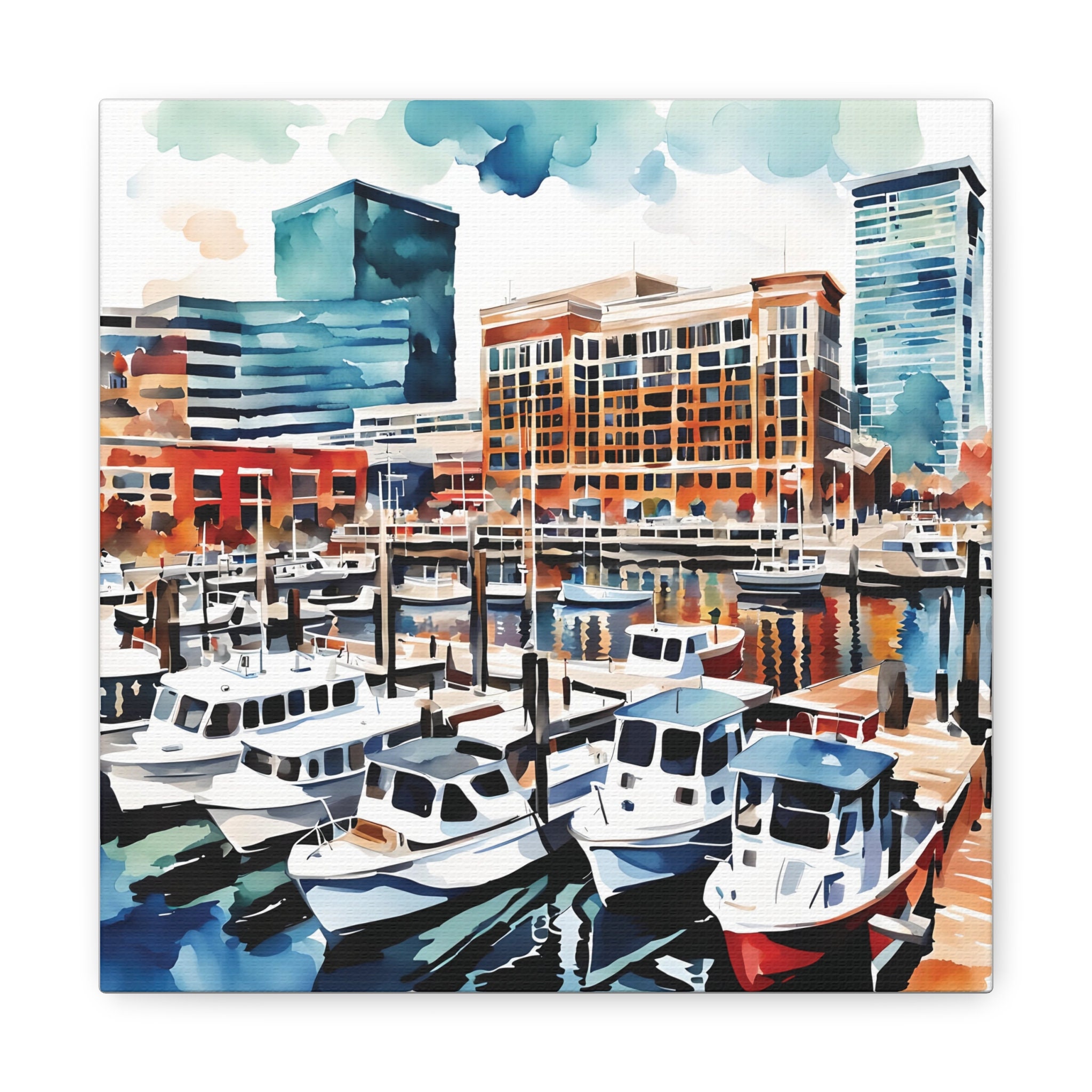 Boat Art, Marina Artwork, Sailing Artwork, Marina Canvas, Marina Wall ...