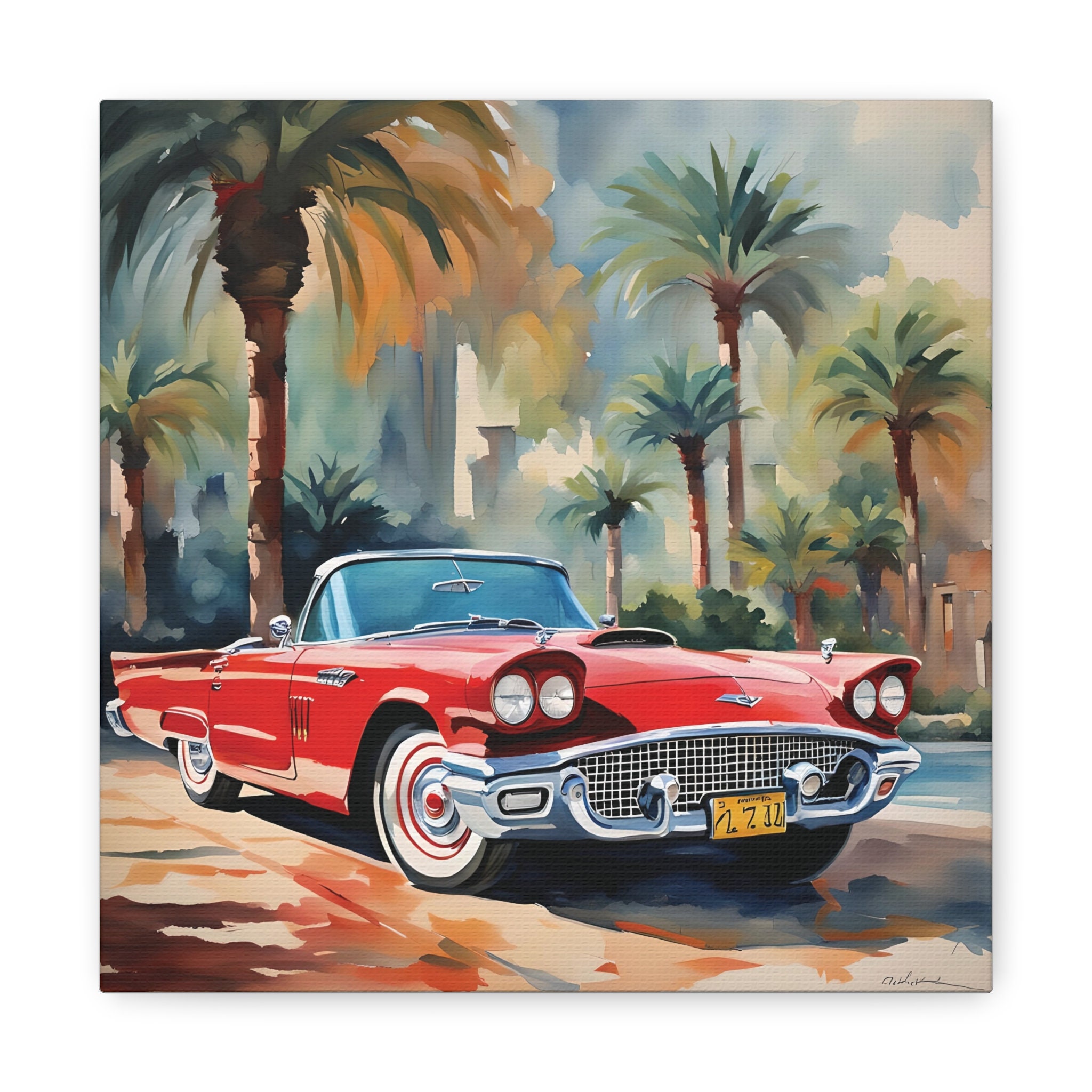 Classic Car Art, Old Car Wall Art, Vintage Car Art, Retro Car Art ...