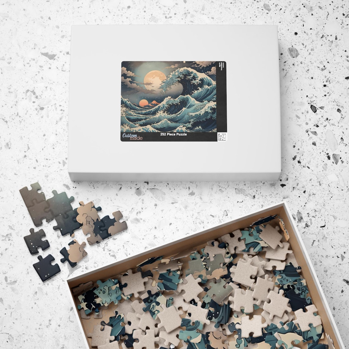 The Great Wave Puzzle Majestic Ocean Jigsaw Puzzle, Ocean Wave Puzzle ...