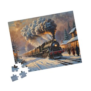 Snowy Train Puzzles Captivating Winter Train Puzzle, Train Lover Gift ...