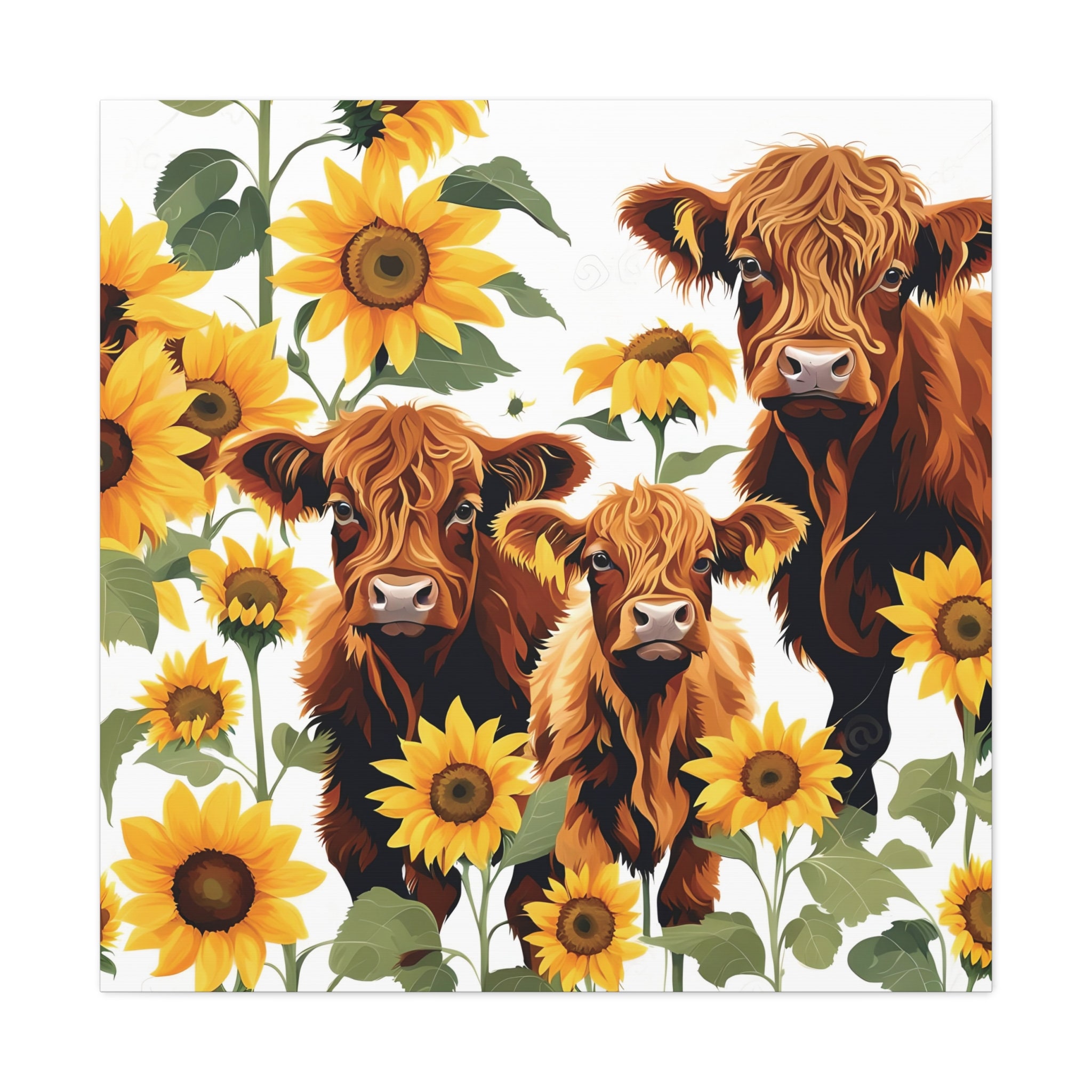 Highland Cow Art, Highland Cattle Canvas, Highland Cattle Art, Highland Cow Artwork, Highland ...