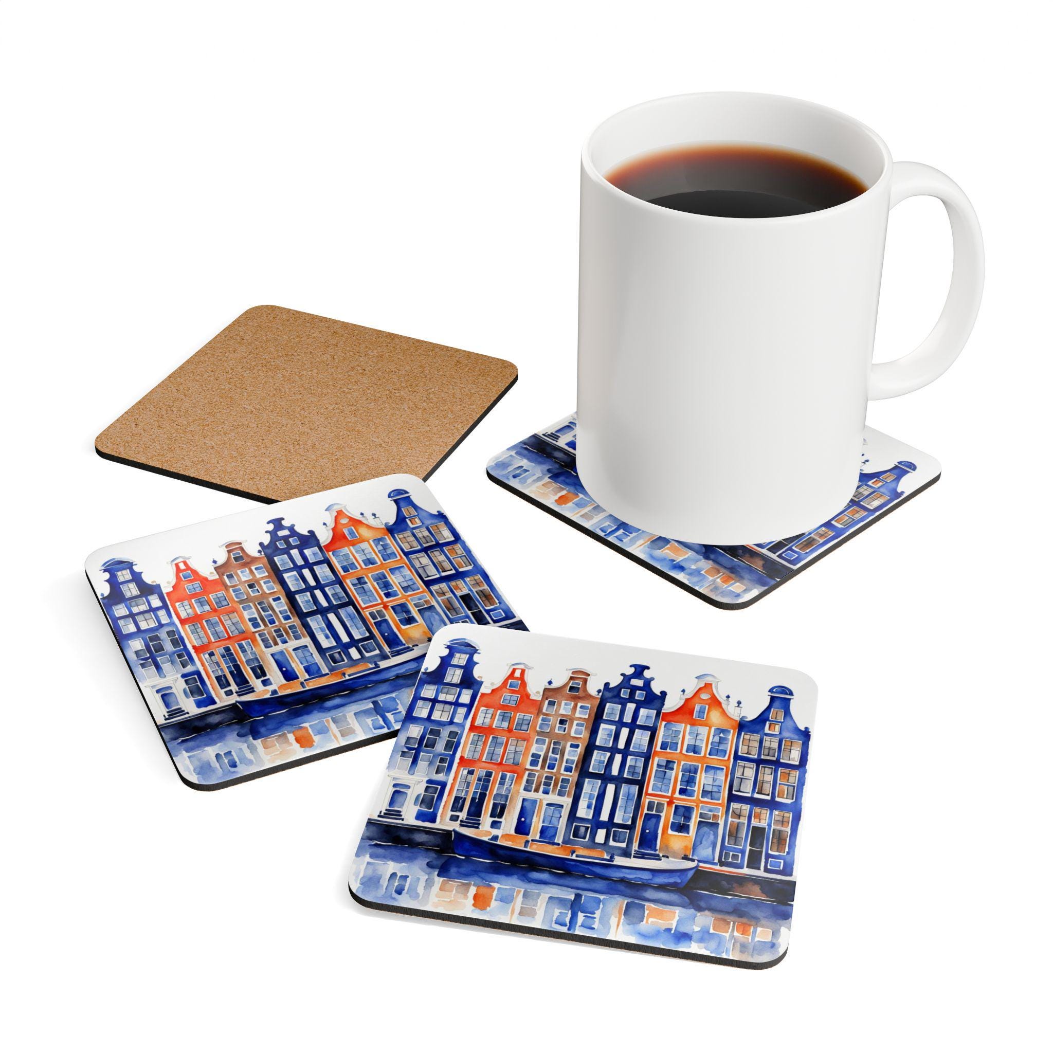 Canal House Coaster Set Charming Amsterdam Coasters, Canal Coasters ...