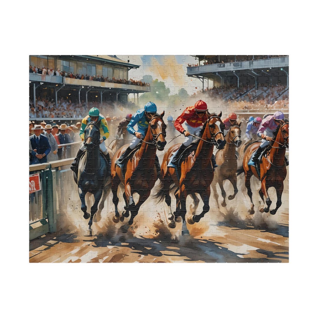 Horse Race Puzzle - Thrilling Horse Racing Jigsaw Puzzle, Horse Puzzle ...