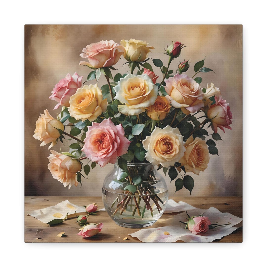 Colorful Roses Art Vibrant Rose Home Decor, Roses Wall Art, Roses Wall ...