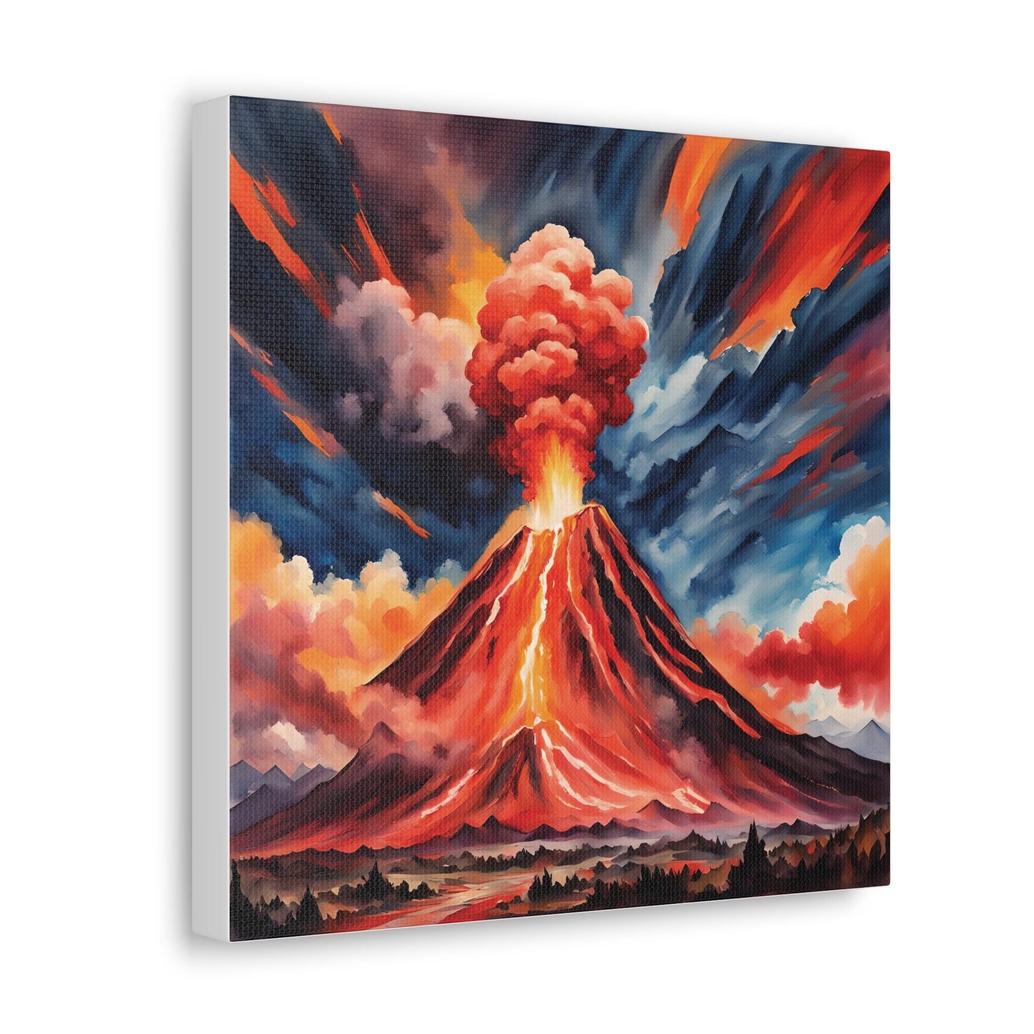Volcano Art, Volcano Eruption Art, Lava Art, Volcano Wall Art, Volcanic ...