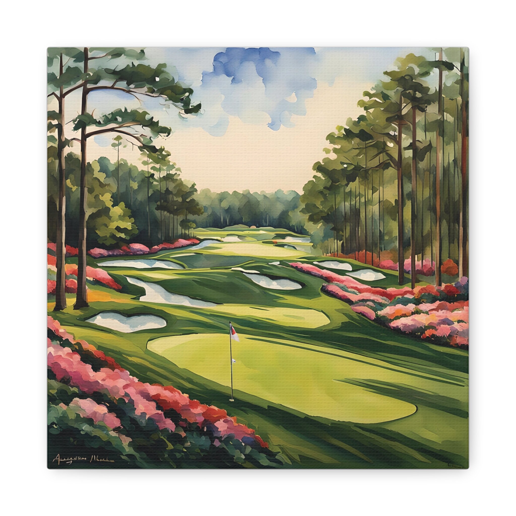 Golf Art, Golf Home Decor, Vintage Golf Art, Golf Landscape Art, Golf ...