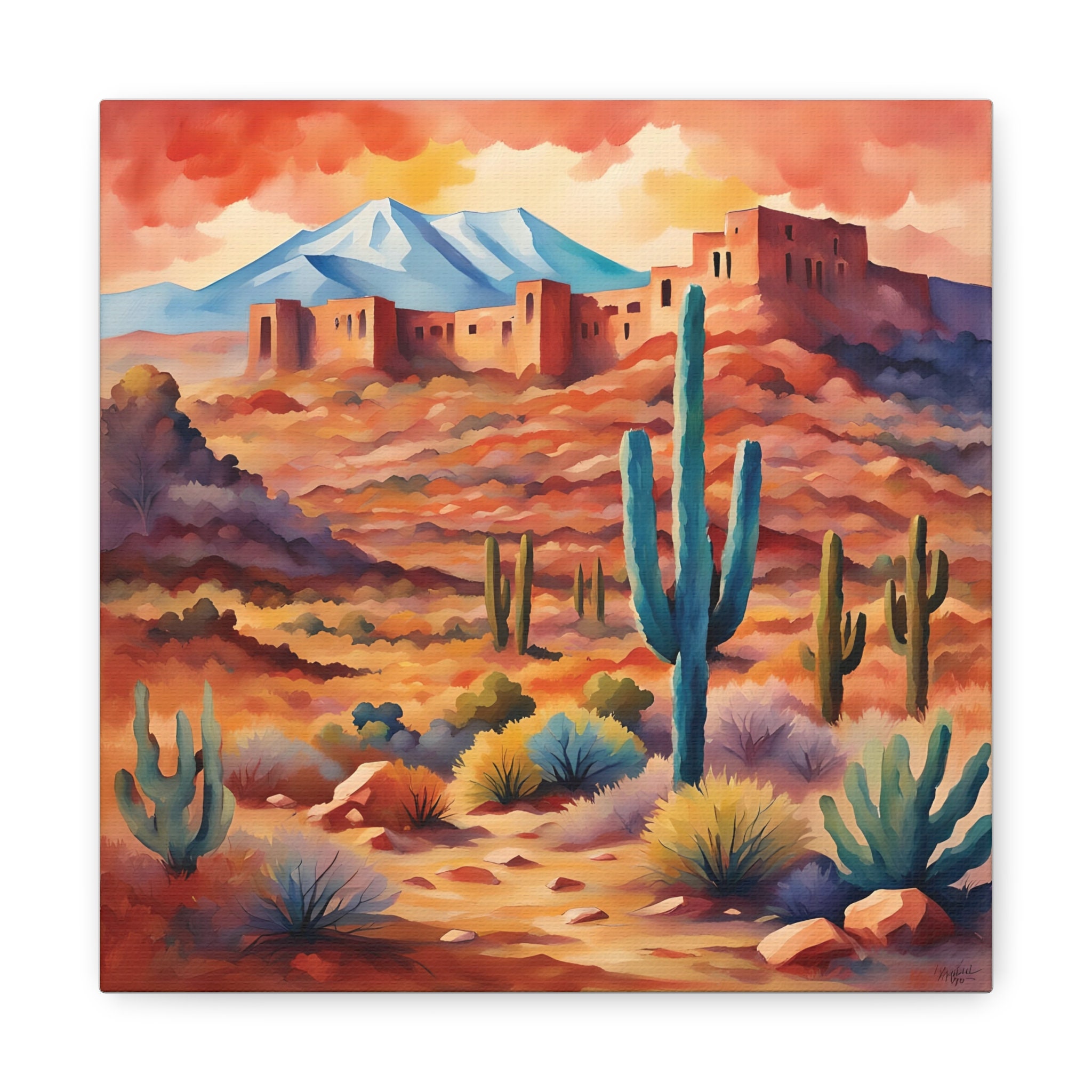 Desert Art, Modern Desert Art, Desert Landscape Wall Art, Modern Desert ...