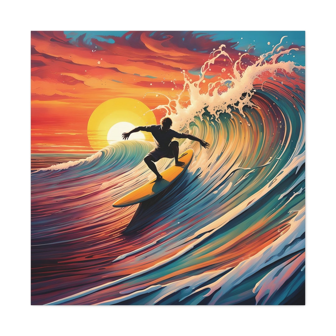 Surfer Wall Art, Surfer Wall Decor, Ocean Art, Coastal Wall Decor ...