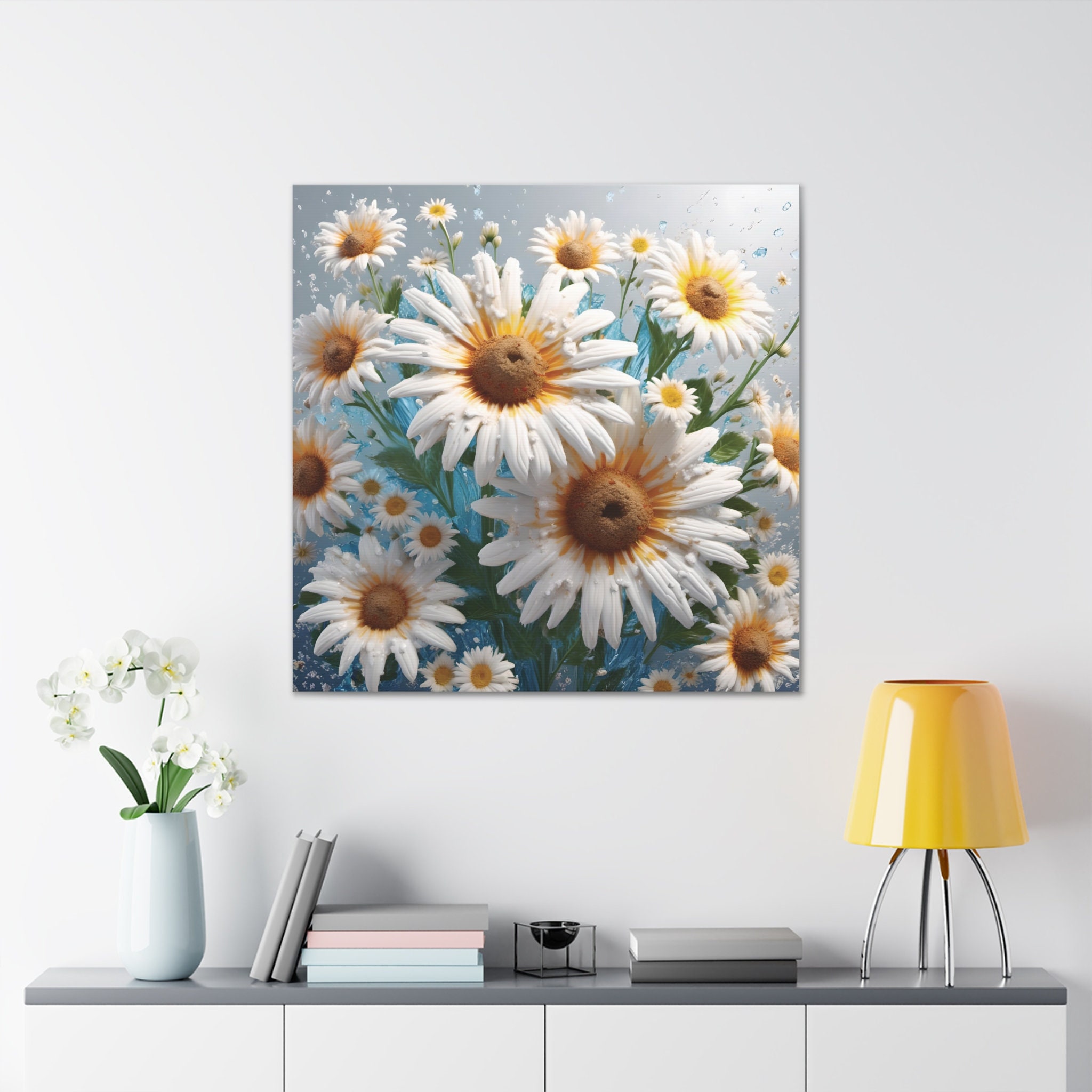 Daisy Art, Dais Flower Art, Daisy Wall Art, Daisy Canvas Art, Daisy ...