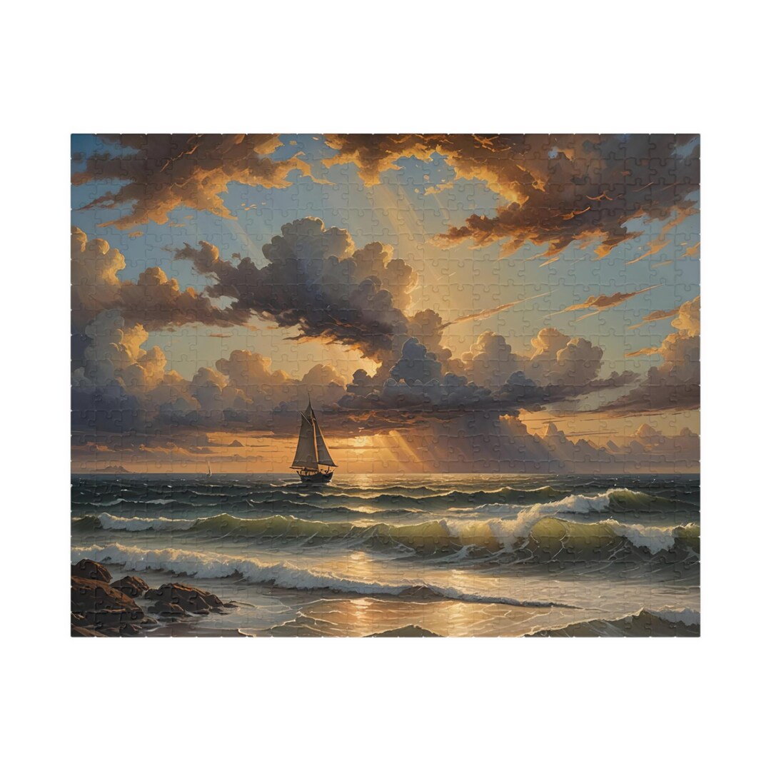 Sunset Puzzle Serene Seaside Puzzle, Beach Puzzle, Challenging Puzzle ...