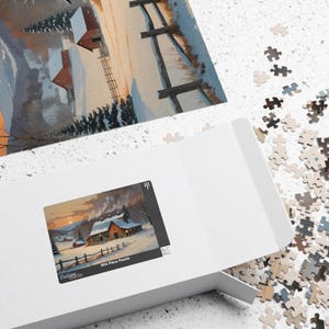 Winter Farm Puzzle Cozy Barnyard Puzzle, Farmyard Puzzle, Red Barn ...