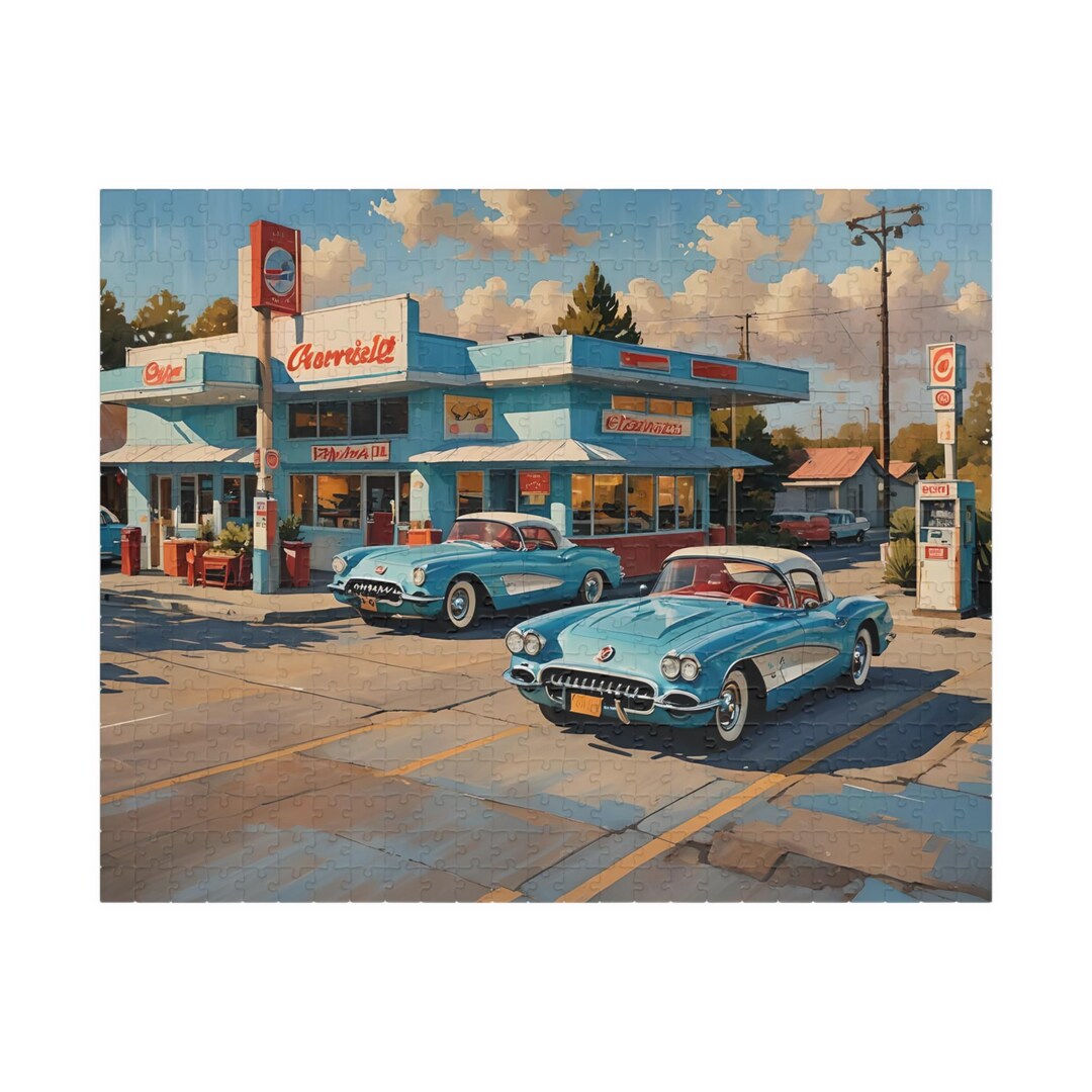 Classic Car Puzzle - Timeless Car Puzzle for Adults, Corvette Jigsaw ...