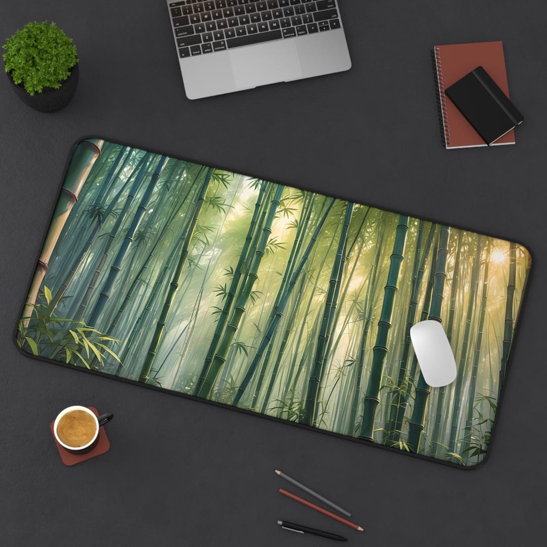 Bamboo Desk Mat Elegant Japanese Desk Mat, Extra Large Desk Mat, Gaming ...