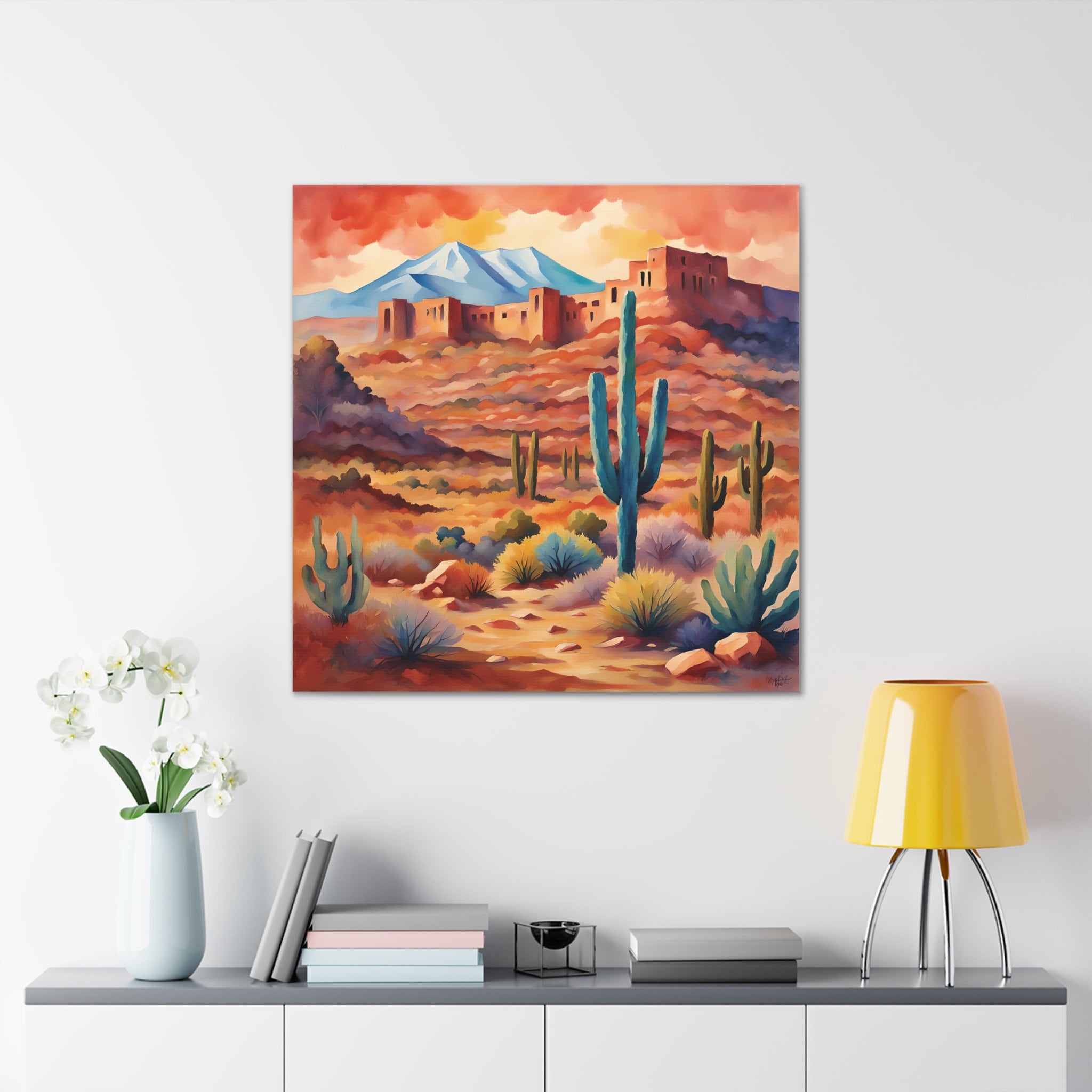 Desert Art, Modern Desert Art, Desert Landscape Wall Art, Modern Desert ...