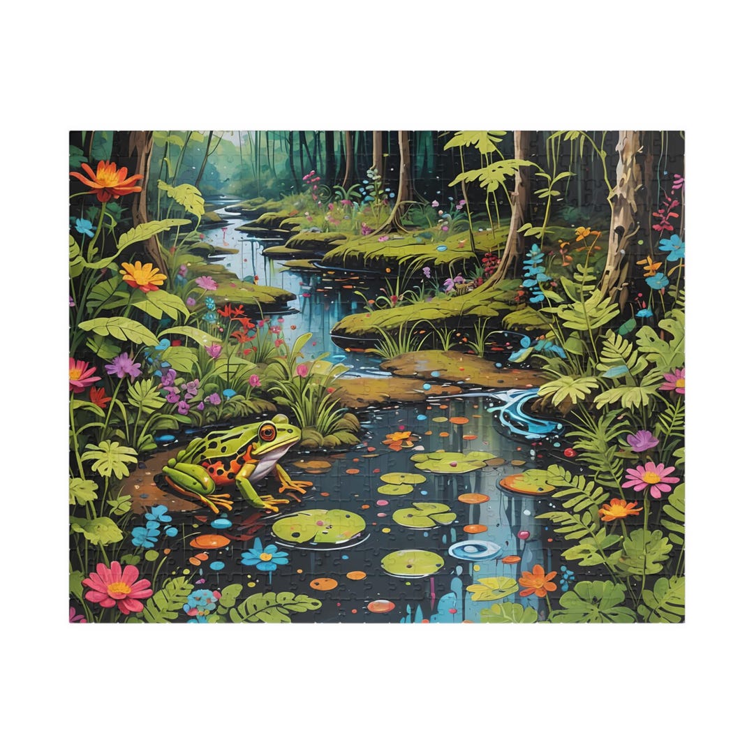 Frog in Forest Puzzle - Enchanting Frog Jigsaw Puzzle for Nature ...