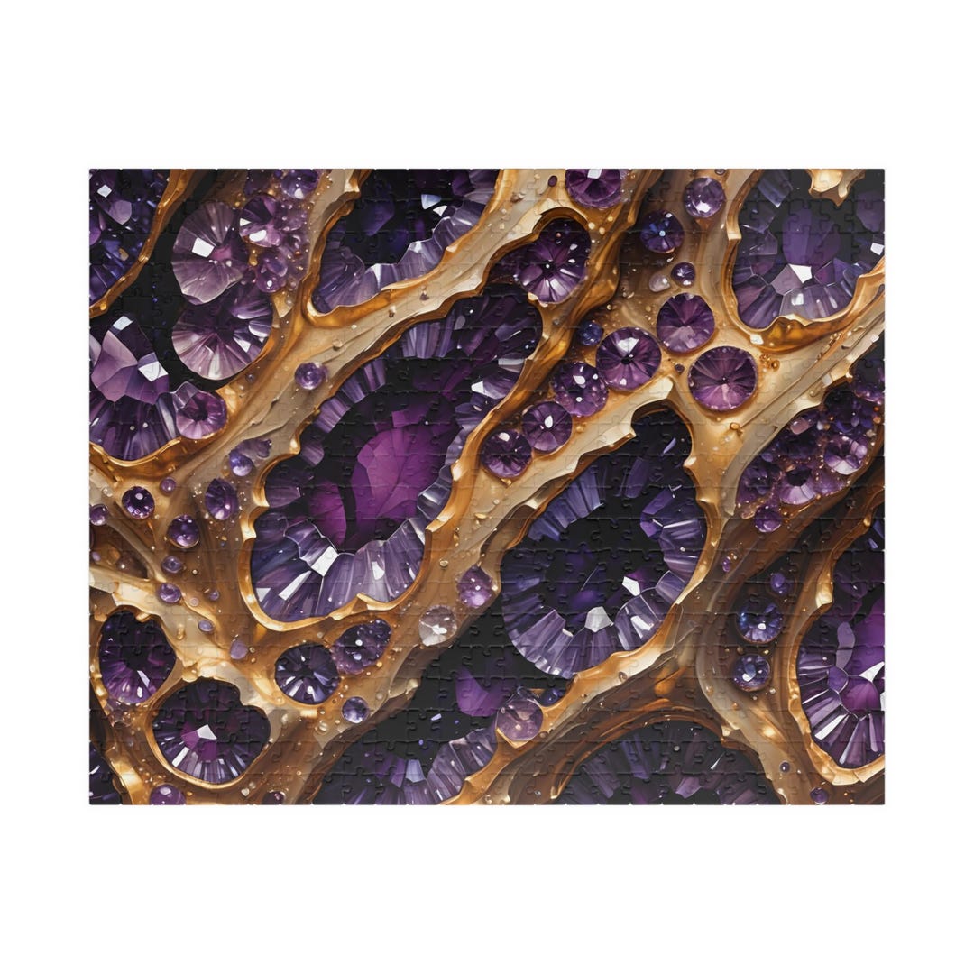 Purple Amethyst Geode Puzzle Mesmerizing Geode Jigsaw Puzzle for ...