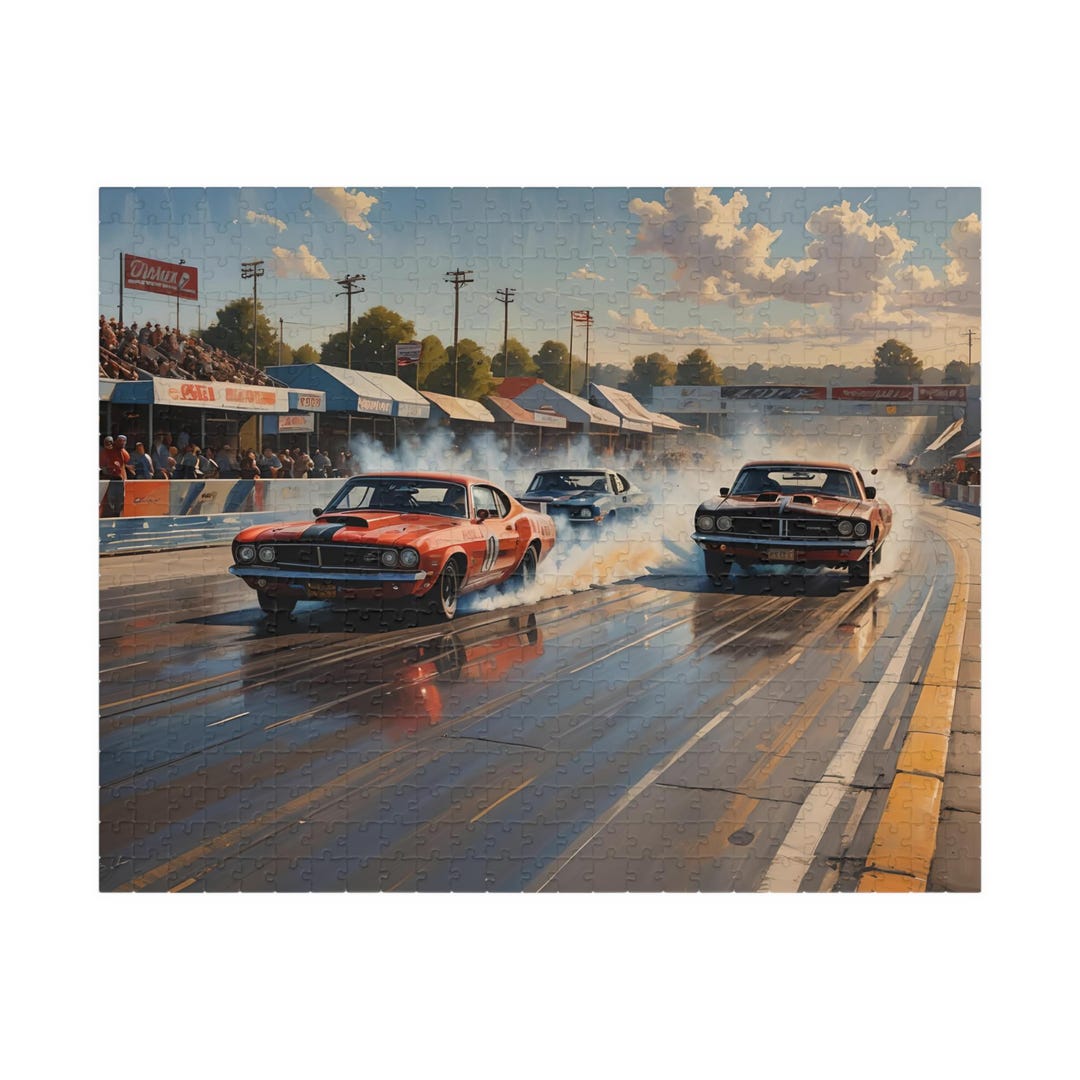 Drag Racing Car Puzzle, Exciting Car Racing Puzzle, Race Car Jigsaw ...