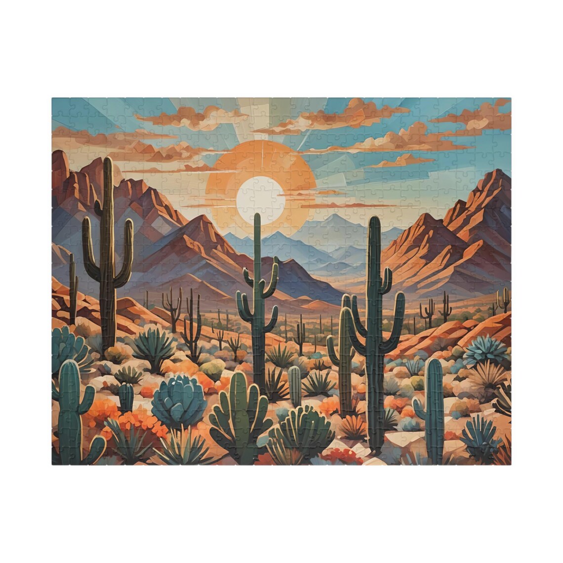 Desert Puzzle Stunning Sunset Puzzle, Unique Adult Puzzle, Landscape ...