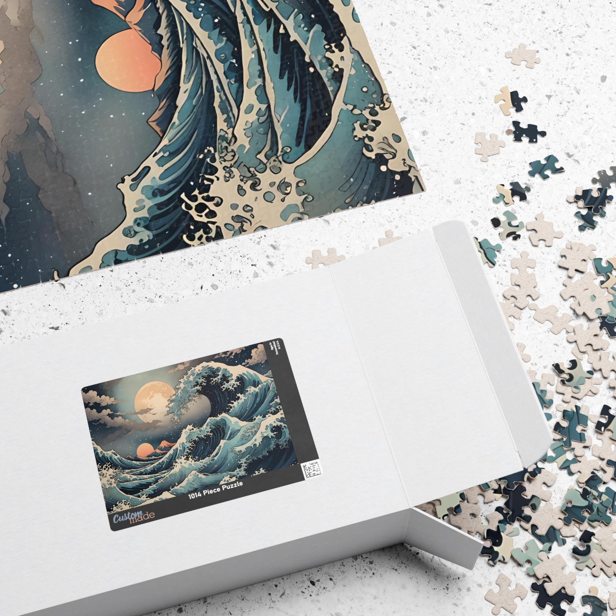 The Great Wave Puzzle Majestic Ocean Jigsaw Puzzle, Ocean Wave Puzzle ...