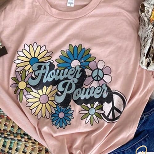 Flower Power T-shirt 60's Theme Spring Hippie T-shirt - Etsy