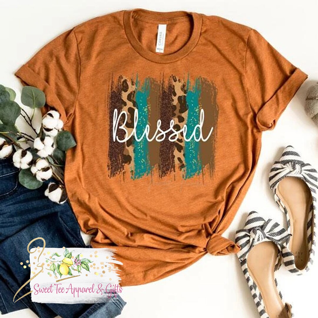 Blessed T-shirt Fall Shirt Blessed Brushstroke Shirt Happy Fall Shirt ...