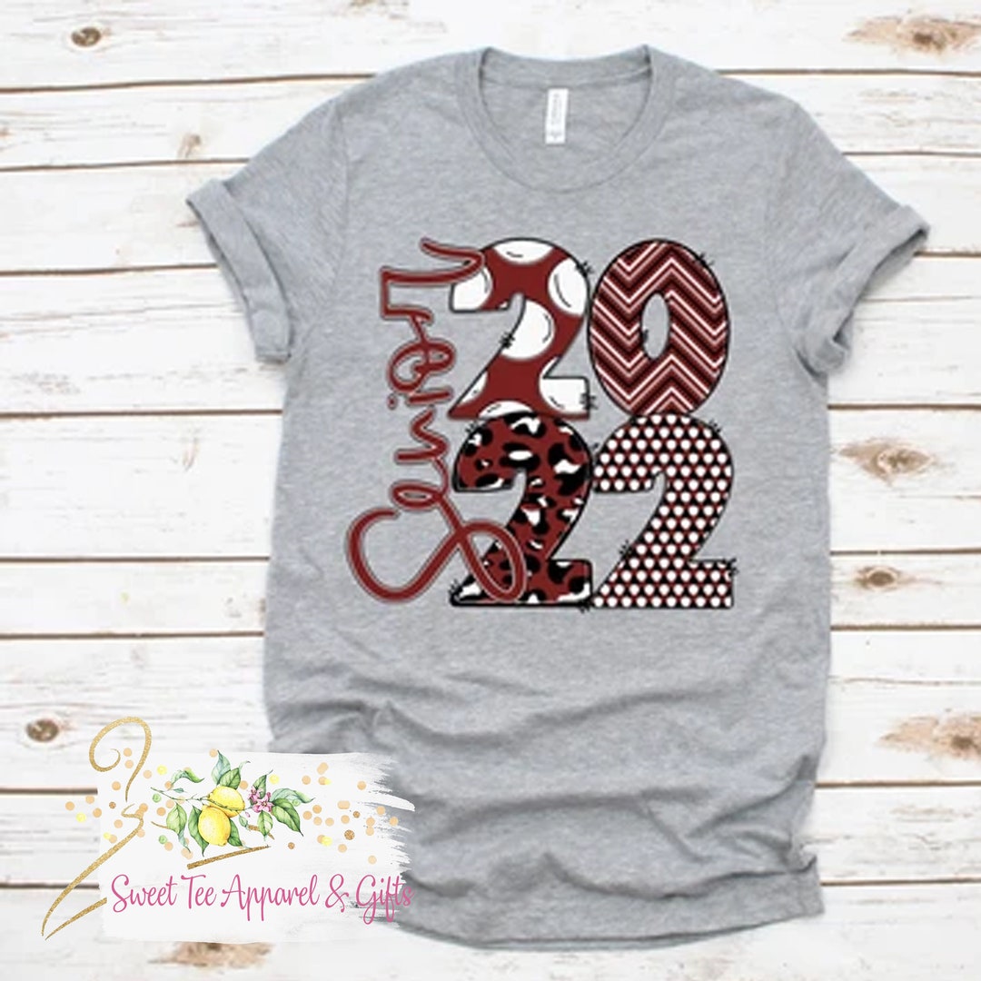 Senior 2022 Shirt Class of 2022 Maroon and Black Graduation Shirt ...