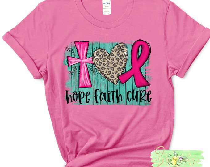 Hope Faith Cure T-shirt Cancer Awareness T-shirt Cancer - Etsy
