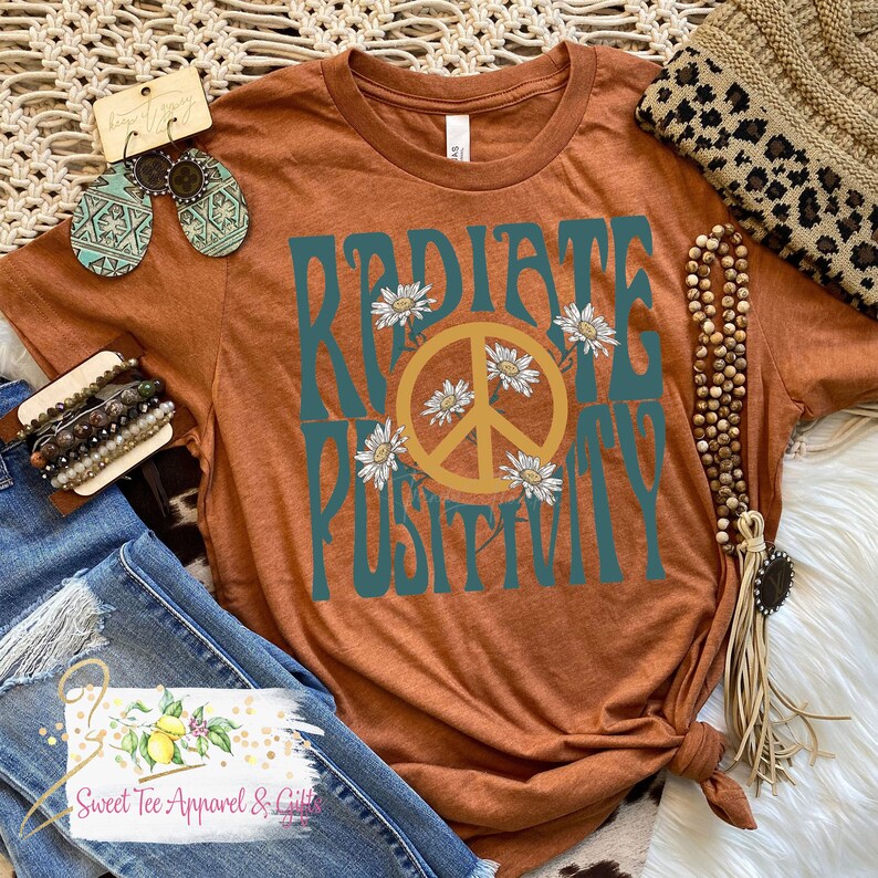 Radiate positivity t-shirt Inspirational shirt Positive | Etsy