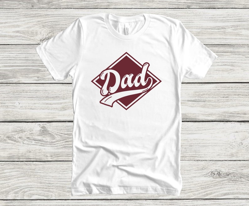 Dad Baseball Theme T-shirt - Gift Idea Men's White Tshirt - Father's ...