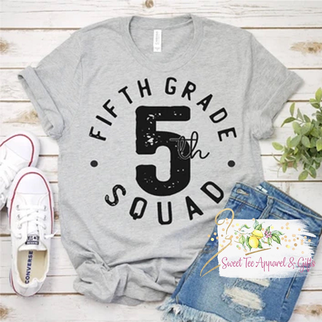 5th Grade Teacher T-shirt - Teacher School Shirt - Fifth Grade Squad ...