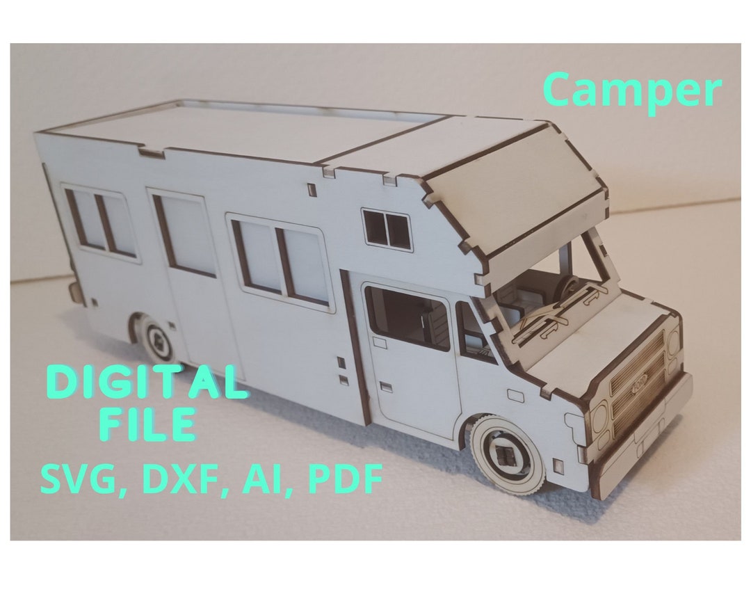 Camper Gift Box 4mm File- 3d Laser Cut Design, DXF, SVG, AI, Pdf Files ...