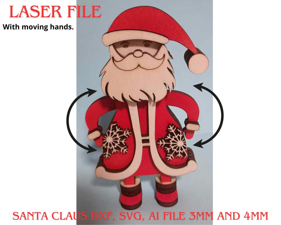 Santa Claus Designs 3mm and 4mm SVG DXF AI Pdf Laser Cut Download File ...