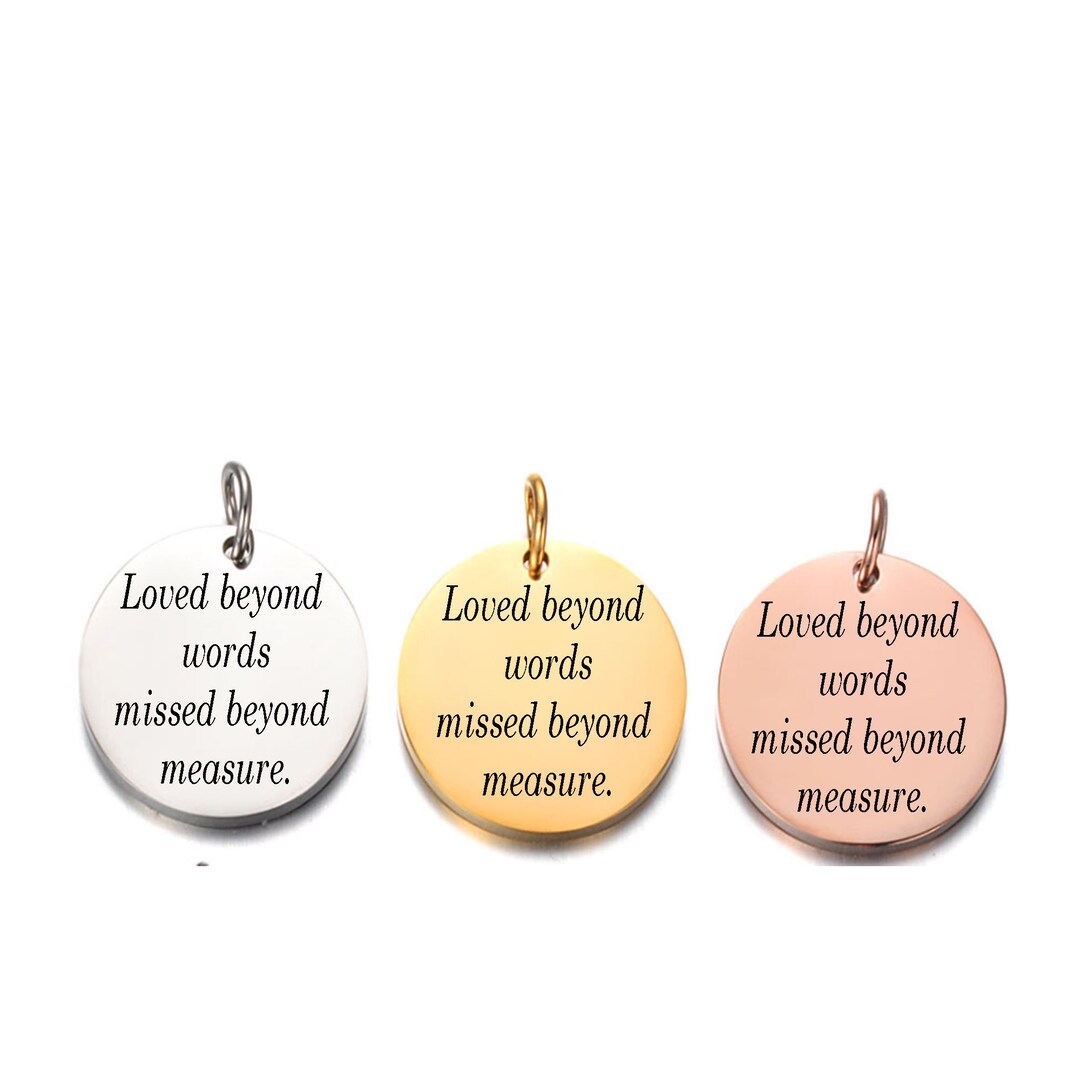 Personalized Charms-loved Beyond Words-gold-silver-rose Gold Engraved ...