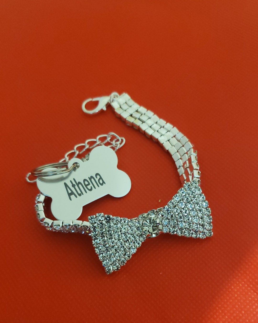 Rhinestone Collar and Personalized Tag for Pets Plus - Etsy