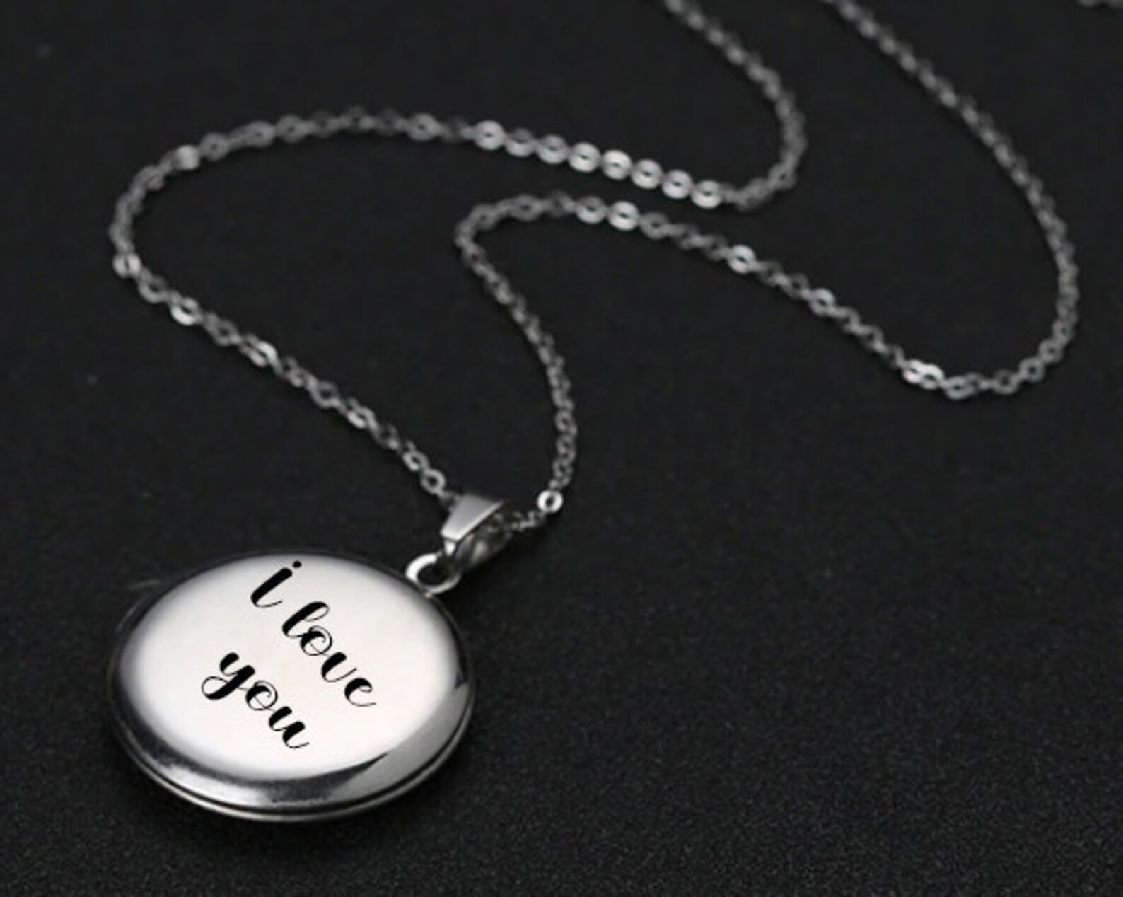 Custom Engraved Locket Round Locket Necklace-stainless Steel - Etsy