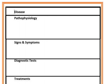 PRINTABLE PATHOPHYSIOLOGY TEMPLATE for Nursing Students - Etsy