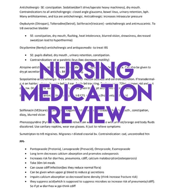 NCLEX-RN Medication Review Notes - Etsy
