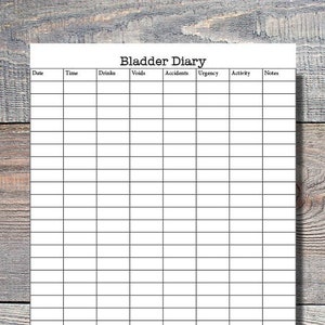 Bladder Diary Tracker Printable - Etsy