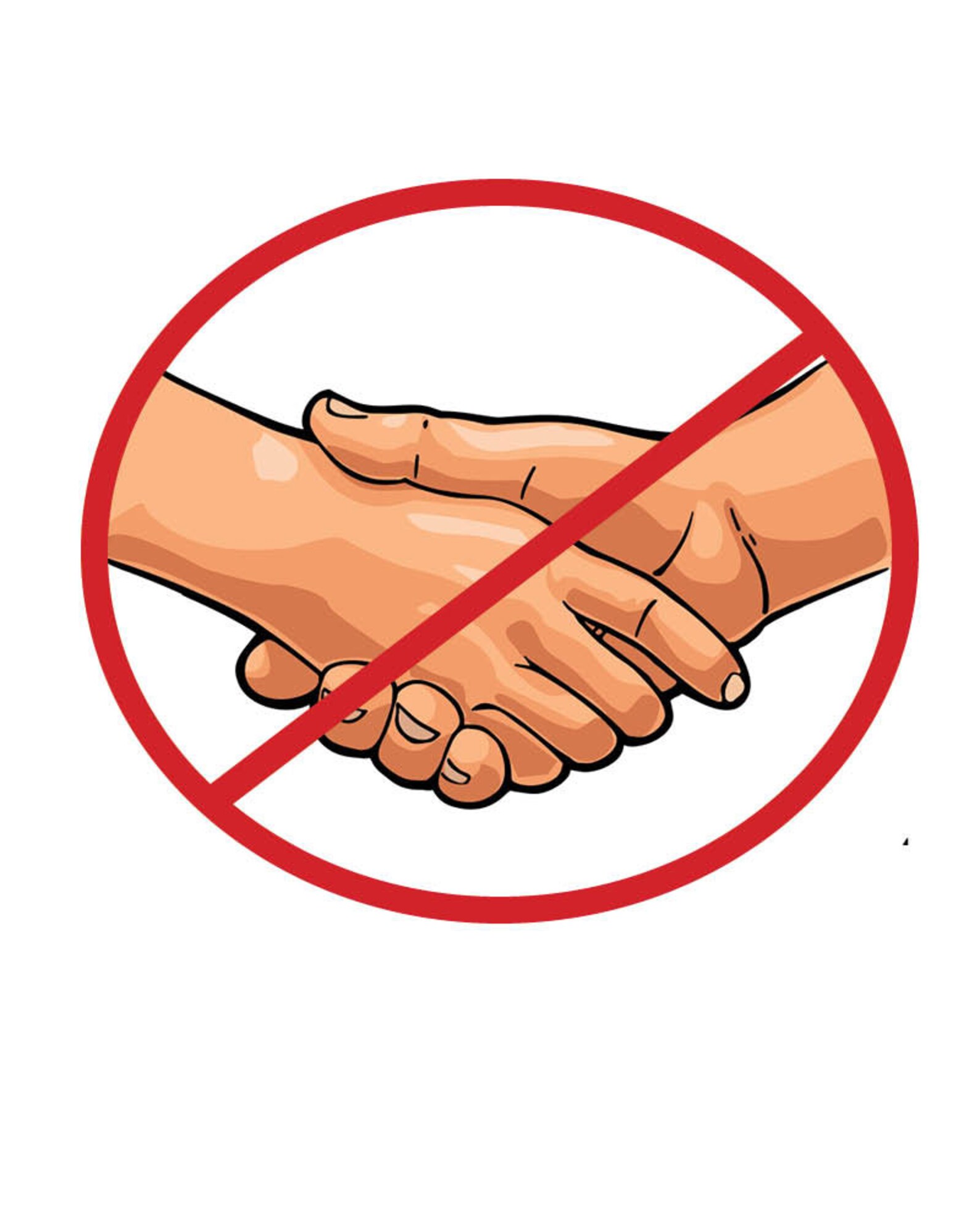 No Handshake Sign Sticker Printable Pack Digital Download - Etsy