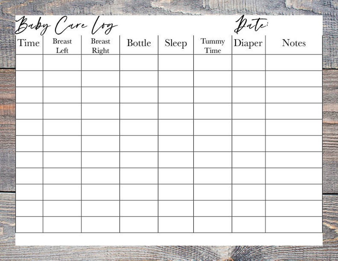 Newborn Infant Care Log Printable - Etsy