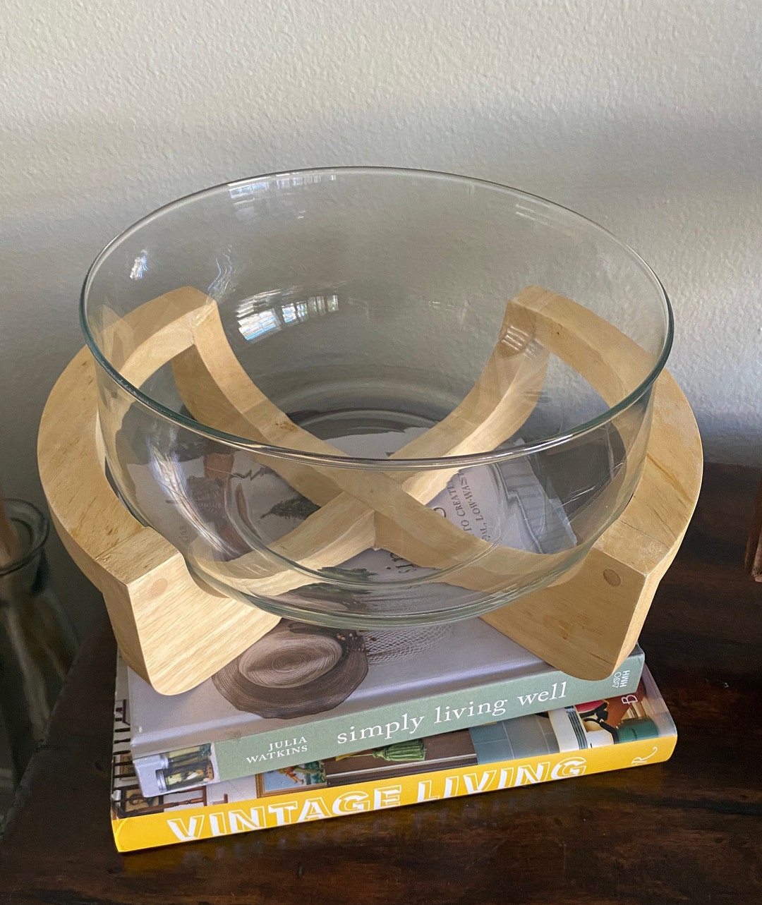 Mid Century Modern Goodwood Bowl Stand With Glass Bowl - Etsy