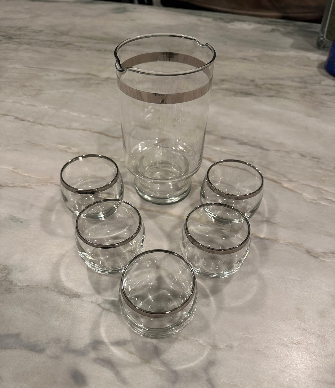Swanky Mid Century Modern Martini Set With Double Spout Pitcher and ...