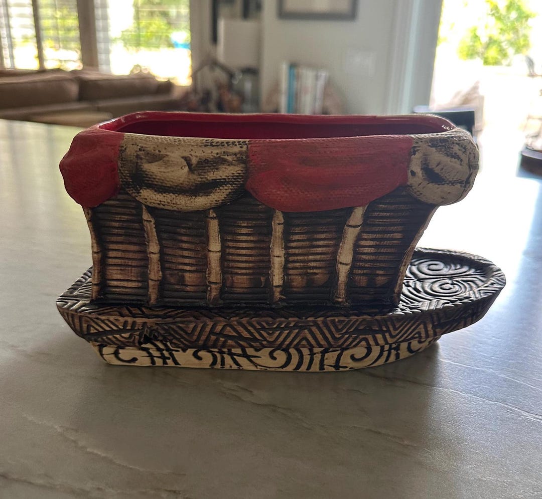Tiki Tony Tiki Land Ceramic Tiki Boat Planter - Etsy