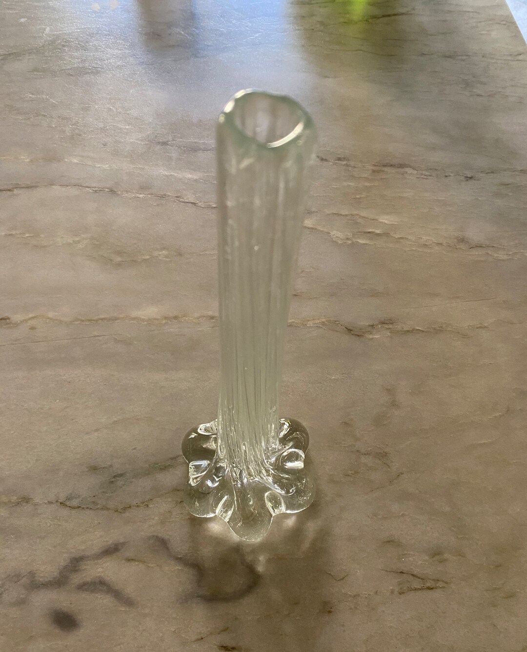 Clear Art Glass Twisted Elephant Foot Tall Bud Vase - Etsy