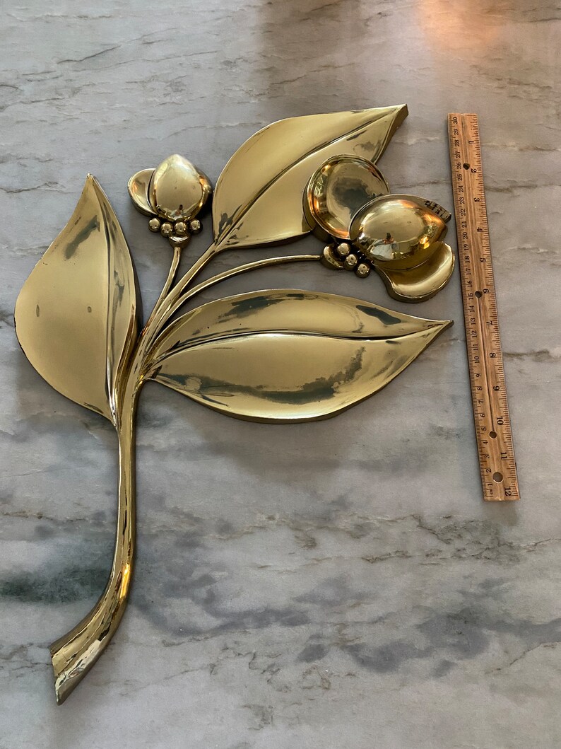Mid Century Modern Syroco Gold-toned Poppy Flower With Leaves - Etsy