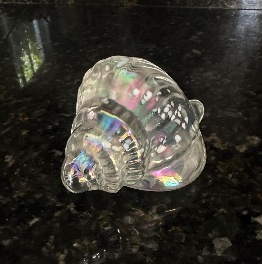 Iridescent Glass Seashell Paperweight by CG - Etsy