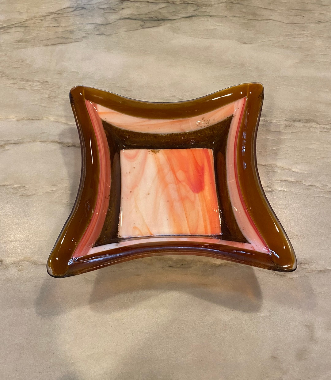 Fused Slag Glass and Art Glass Dish - Etsy