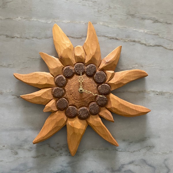 Wood Carved Clock - Etsy