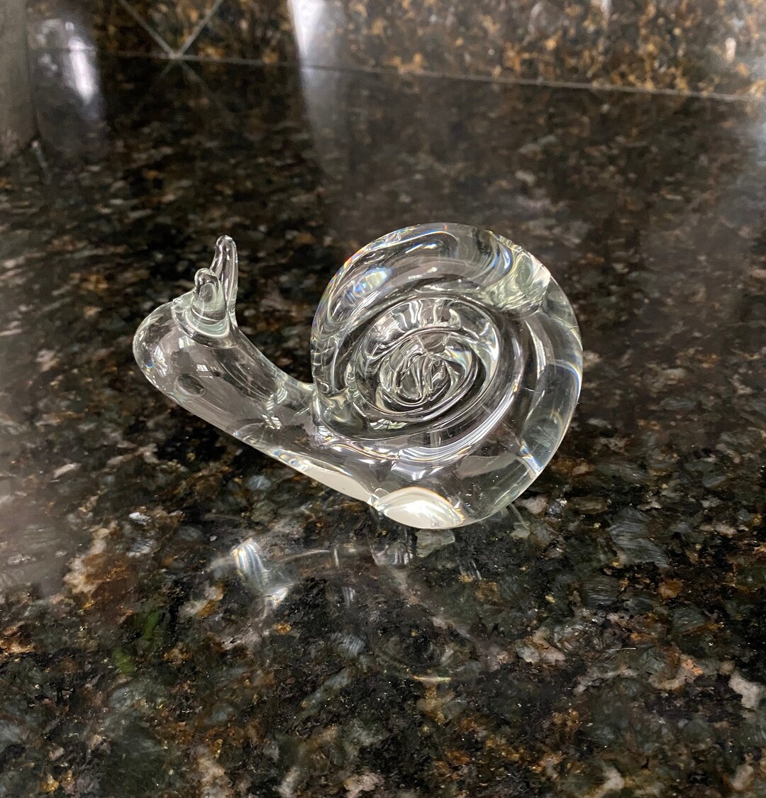 Glass Snail Paperweight Figurine - Etsy