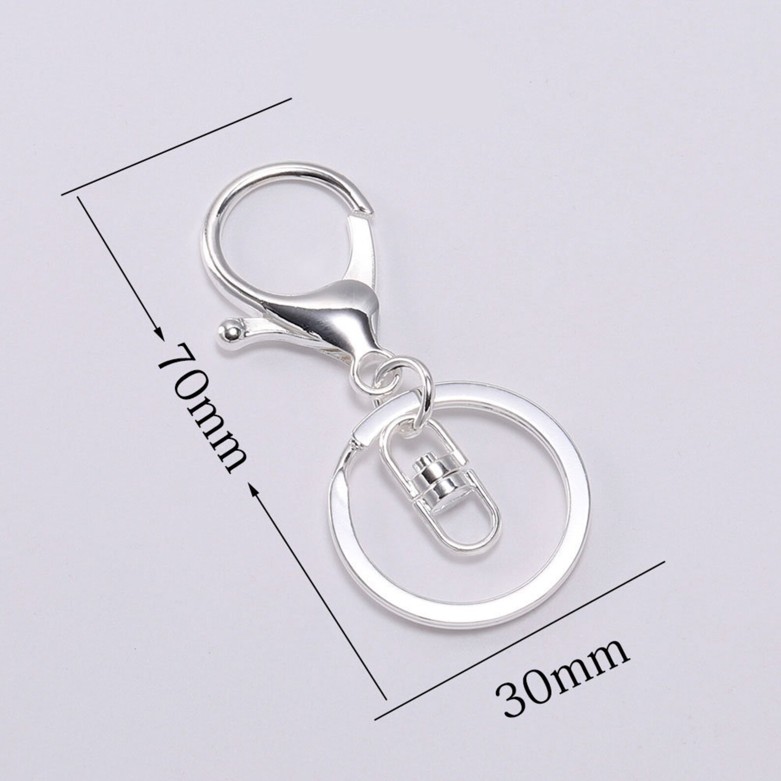 5pcs/lot Gold Silver Keychain Ring 30 Mm Key Ring Long 70 Mm - Etsy